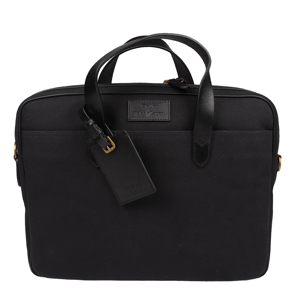 Polo Ralph Lauren Polo Ralph Lauren Leather-Trim Canvas Briefcase ...